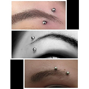 Dyknasz 8Pcs 16G Eyebrow Piercing Jewelry Stainless Steel Vertical Labret Lip Jewelry Curved Barbell Rook Piercing Jewelry Belly Button Ring for Women Men