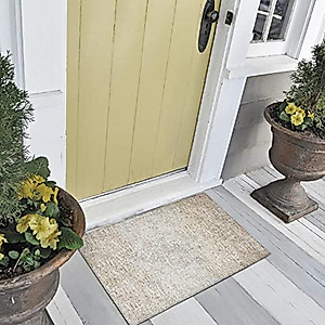 Addison Rugs Rylee ARY33 Beige Washable 1'8" x 2'6" Indoor Outdoor Area Rug, Easy Clean, Machine Washable, Non Shedding, Bedroom, Entry, Living Room, Dining Room, Kitchen, Patio Rug