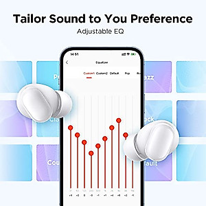 1MORE Omthing AirFree Buds, Wireless Earbuds Bluetooth 5.3 Headphones, 44 Hours Playtime, 8mm Dynamic Driver, Adjustable EQ Modes, Smart Noise Cancellation, White