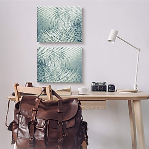 Stupell Industries Symmetrical Ripples in Water Blue Light Reflection, Designed by Maggie Olsen Canvas Wall Art, 2pc, Each 16 x 20, Off-White