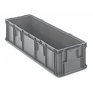 Straight Wall Container, Gray, 10 3/4 inH x 48 inL x 15 inW, 1EA