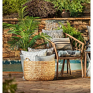 Pillow Perfect Outdoor/Indoor Getaway Stripe Onyx Oversized Lumbar Pillows, 24.5" x 16.5", Black, 2 Count