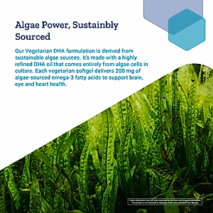 Life Extension Vegetarian DHA - Algae Plant based Omega3 Fatty Acid DHA Supplements for Eye, Brain & Heart Health Support for Adult and Kids - Gluten-Free, Vegetarian, Non-GMO - 30 Softgels