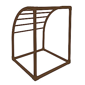 7 Bar Curved PVC Towel Rack - Free Standing Poolside Storage Organizer - Also Stores Floats, Paddles and Noodles, 37.5" W x 37.5" L x 49.5" H, (Brown) Style 144574
