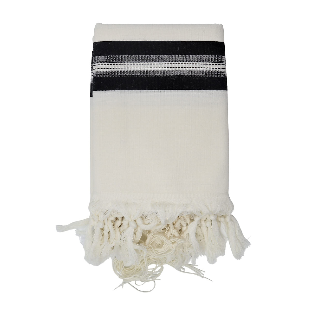 Ateret Judaica 100% Wool Kosher Mehudar Badats Tallit Prayer Shawl from Israel, Very Elegant Lookin Tallit (Size 70-60 X 80 Inch, with Black Stripes)