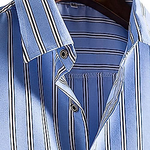 Lastesso Mens Clothes Hawaiian Shirts Mens Short Sleeve Button up Shirts Mens Shirt Men Summer Shirts Blue M