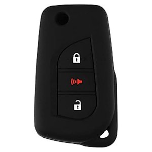 Key Fob Keyless Entry Flip Remote Skin Jacket Cover 3btn For Toyota (HYQ12BFA)
