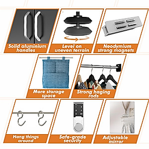 METALTIGER 72" Metal Wardrobe Armoire Closet Cabinet with Digital Lock, Adjustable Shelves, Hanging Rods, and Mirror - Lockable Steel Storage Locker Office, Gym, Laundry Room, or School (Black)