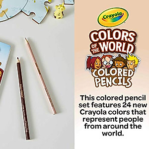 Crayola Colored Pencils 24 Count, Colors of the World, Skin Tone Colored Pencils