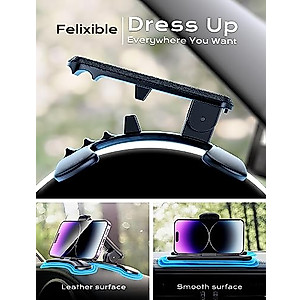 LISEN Dashboard Phone Holder for Car, Dashboard Mount [ Never Slip& Fall] Universal Car Phone Holders for iPhone Dash Accessories Compatible with iPhone 15 Pro Max Plus 14 13 12 Mini Samsung All