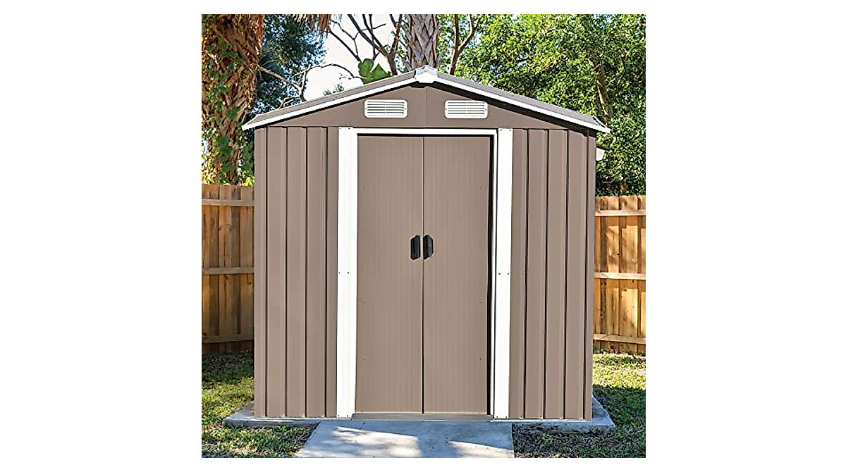 LUMISOL 6x4 FT Outdoor Storage Shed - Secure & Versatile