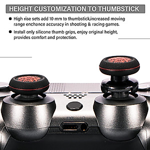 Playrealm FPS Thumbstick Extender & Printing Rubber Silicone Grip Cover 2 Sets for PS5 Dualsenese & PS4 Controller (Great Old Ones)