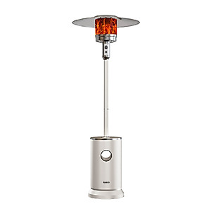 EAST OAK 50,000 BTU Patio Heater Bundle with Cover and Table | Outdoor Commercial Grade Propane Heater Set