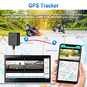 VSYSTO Fish Eye Camera WiFi Motorcycle Dash Cam, 150° Wide Angle SONYIMX307 Lens, 3" IPS Screen WDR HD 1080P Front & Rear Sports Action Camera DVR with GPS, Waterproof Case, G-Sensor Loop Recording