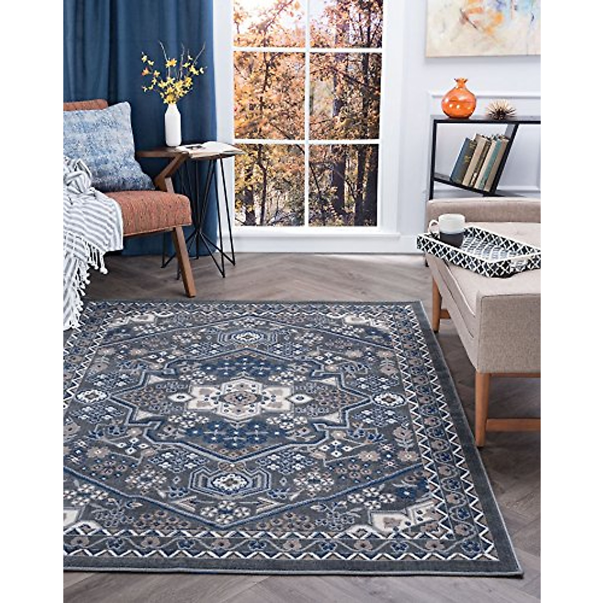 Universal Rugs Logan Area Rug, 4' x 5', Gray
