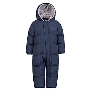 Mountain Warehouse Frosty Toddler Padded Suit - Fleece Lined Snowsuit Navy 12-18 Months