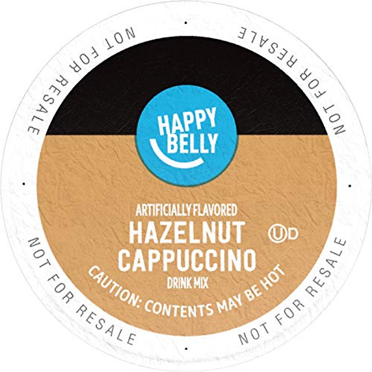 Amazon Brand - Happy Belly Light Roast Cappuccino Coffee Pods, Hazelnut Flavored, Compatible with K-Cup Brewers, 24 Count