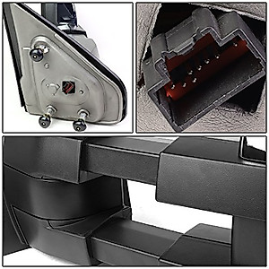 DNA Motoring TWM-006-T999-CH-AM Pair of Powered Heated Towing Side Mirrors W/Turn Signal Light Compatible with 04-14 F-150, Chrome/Amber