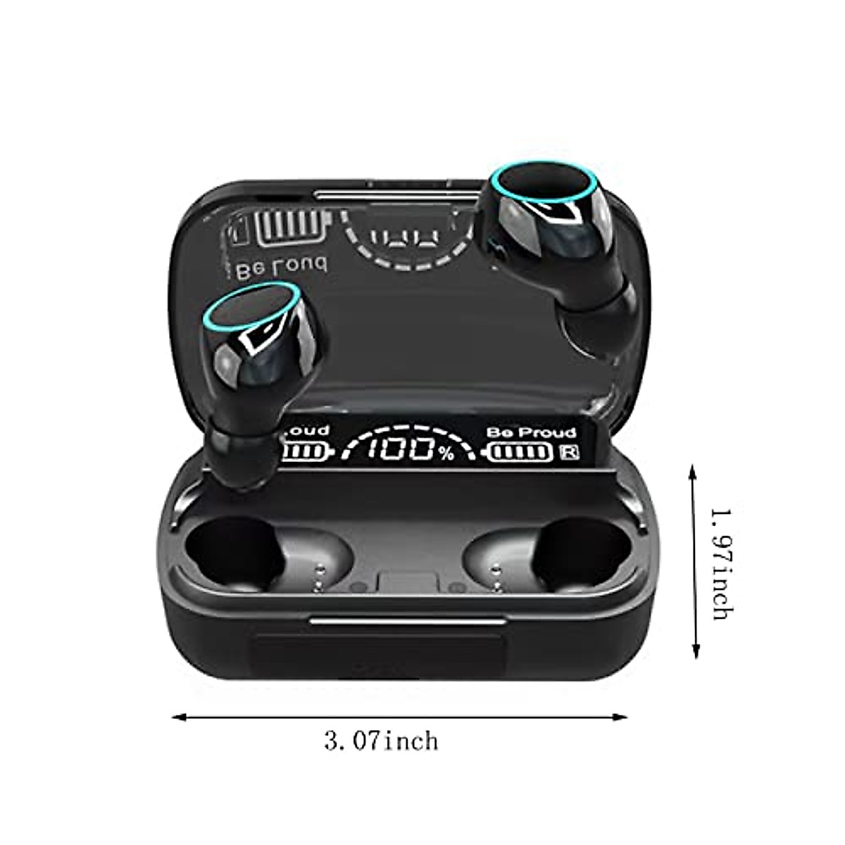 CENGNIAN Wireless Earbuds Bluetooth Headset LED Power Display, Ear Buds Headphones, Ear Budsstereo Earphones 5.2 in-Ear Type, Built-in Mic Headset Premium Deep Bass for Sport with Charging Case