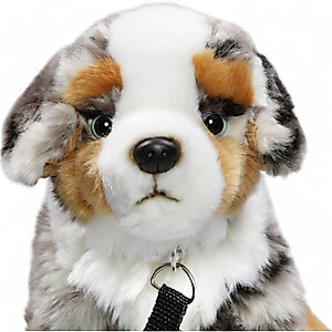 Carl Dick Australian Shepherd Dog with Lead 10.5 inches, 25cm, Plush Toy, Soft Toy, Stuffed Animal 3428