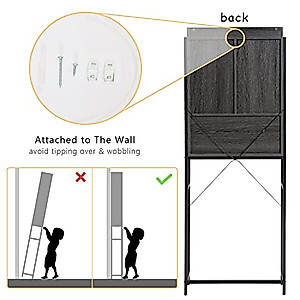SOSPIRO Farmhouse Over The Toilet Storage with Sliding Barn Door, Freestanding Bathroom Organizer Over Toilet Storage Cabinet with Adjustable Shelf, Metal Frame Space Saver Toilet Stands, Grey