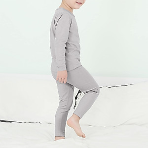 Boy's Thermal Underwear Warm Baby Long Johns Sets Toddler Winter Clothers Ski Thermal Underwears Light Grey (90) /2T