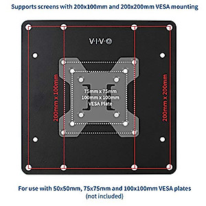 VIVO Steel VESA TV and Monitor Mount Adapter Plate Bracket for Screens 23 to 42 inches, Conversion Kit for VESA up to 200x200mm, MOUNT-AD2X2
