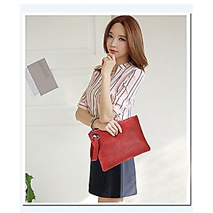 J-BgPink Evening Bags Purse Envelop Clutch Chain Shoulder Womens Wristlet Handbag Foldover Pouch (black), X-Large