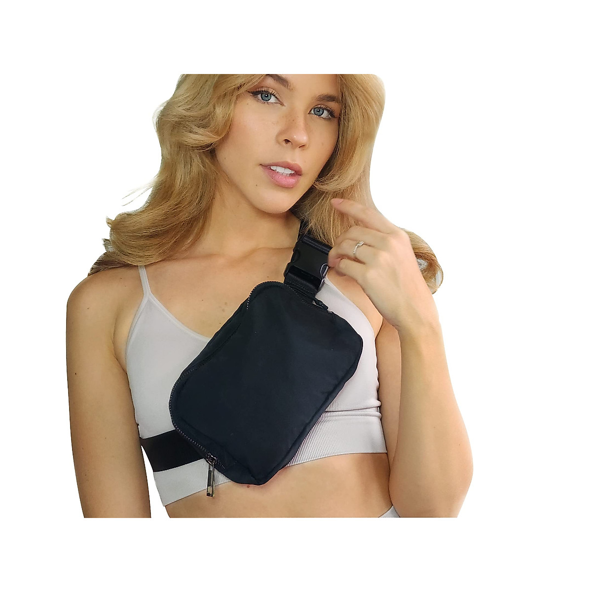 Lulu Belt Bag For Women and Teen Girls - Ladies Bum Bag Fashion Waist Packs, Lulu Dupe Bag Fanny Pack, Aesthetic Stuff - Lulu Dupes Everywhere Belt Bag, Gifts for Women (Black)