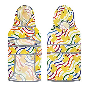 Small Dog Raincoat with Hood and Leash Hole, Waterproof Dog Rain Coats for Small Dogs, Reflective Dog Rain Jacket for Small Dogs