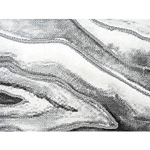 Abani Abstract Grayscale Agate Area Rug Rugs - 6' x 9' Contemporary Non-Shed Modern Grey Bedroom Rug