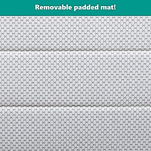 Dream On Me Zoom Portable Playard in Light Grey, Lightweight, Packable and Easy Setup Baby Playard, Breathable Mesh Sides and Soft Fabric - Comes with a Removable Padded Mat