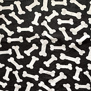 Dog Bones Anti-Pill No-Sew Throw Fleece Fabric Kit (50x60)
