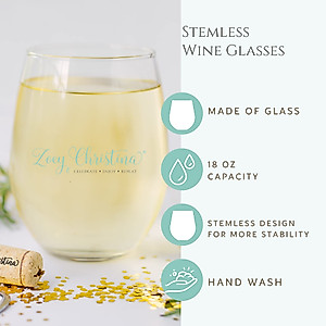 Mother of the Bride Gifts from Daughter Stemless Wine Glass Gift Glitter Design for Mom 0091