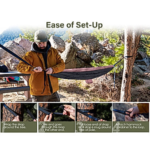 Kootek Camping Hammock Single Portable Hammocks Camping Accessories for Outdoor, Indoor, Backpacking, Travel, Beach, Backyard, Patio, Hiking, Charcoal Rose
