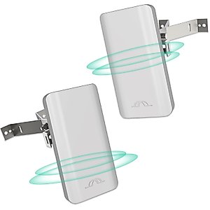 CPE220 5.8G Wireless Bridge W/Bracket Mount,PTMP WiFi PTP Point to Point Access Outdoor Network CPE 2KM Transmission Distance with 12DBi Antenna 2 LAN 100MBps Ethernet Port 24V PoE 2-Pack
