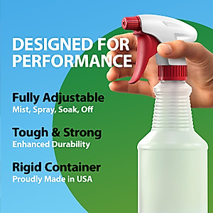 Bar5F Spray Bottle (16oz/2Pack) - Spray bottles for Cleaning Solutions, Wide Chemical Compatibility, FBA-Free, Garden, Grill, BBQ, Adjustable Nozzle