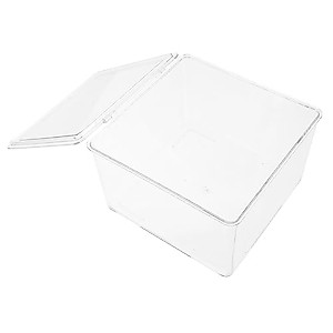 BUTIFULSIC Makeup Case Organizer Clear Organizer Box Food Tray Small Storage Bins with Lids Small Storage Containers Coffee Condiment Tea Bag Holder Pantry Organization Box Clear Tea Box Cafe