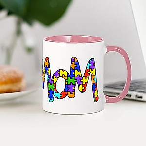 CafePress Mom Autism Awareness Mug Ceramic Coffee Mug, Tea Cup 11 oz