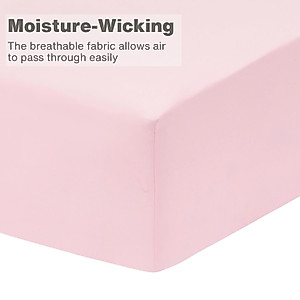 EVERYDAY KIDS 2 Pack Fitted Girls Crib Sheet, 100% Soft Breathable Microfiber, Baby Sheet, Fits Standard Size Crib Mattress 28in x 52in, Nursery Sheet - Unicorns/Hot Pink