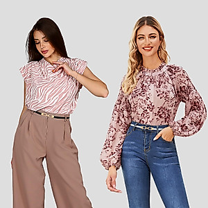 JASGOOD Leather Skinny Women Belt Thin Waist Belts for Dresses up to 37 Inches with Golden Buckle 2 Pack(Black+White,Waist Size Below 37 Inches)