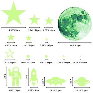 1078 PCS Glow in The Dark Stars for Ceiling, Glowing Stars for Ceiling Planets, Stars Wall Decals, Solar System Galaxy Space Nursery Wall Stickers Rocket Astronaut Kids Boys Room Decorations Bedroom