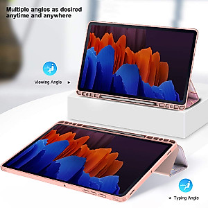 PIXIU Folio Case for Samsung Galaxy Tab S8 Plus /S7 Plus /S7 FE 12.4 inch with S Pen Holder,Trifold Stand PU Lleather Smart Cover with Auto Wake/Sleep Feature Purple Marble