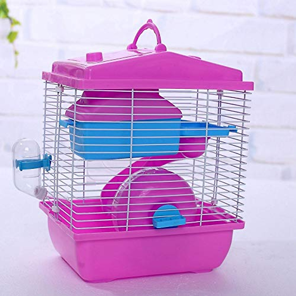 GFHFG Pet Cage Hamster with Transparent Skylight Double Layer House for Hamster Golden Hamster Pet Blue