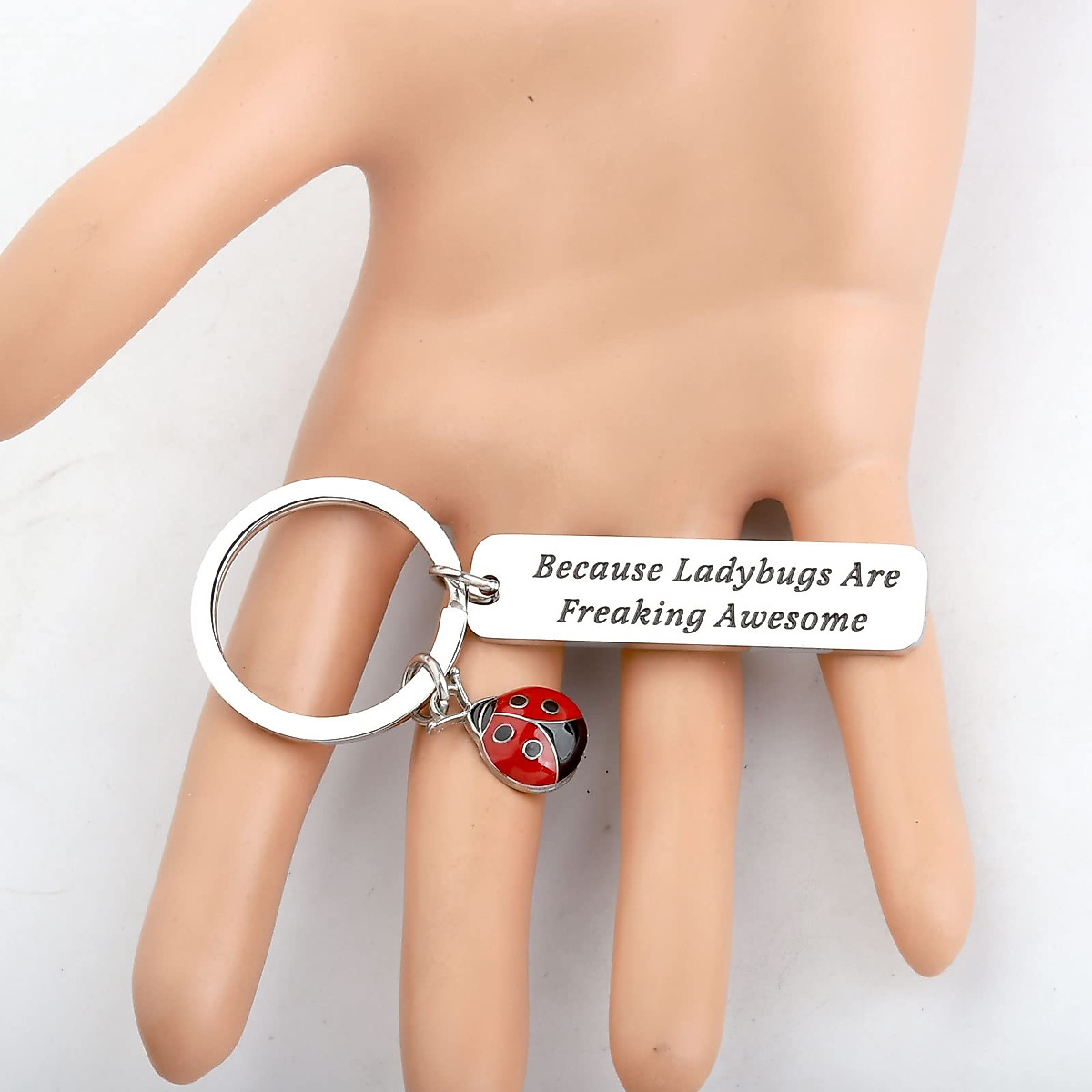 HOLLP Ladybug Jewelry Lady Beetle Gift Because Ladybugs Are Freaking Awesome Keychain for Gardener (Because Ladybugs)