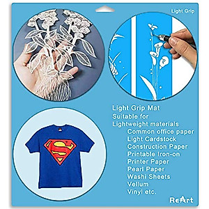 ReArt Cutting Mat Variety 6 Packs for Silhouette Cameo 4/3/2/1 - Strong, Standard, Light Grip, 12in x 12in x 3 Packs, 12in x 24in x 3 Packs.