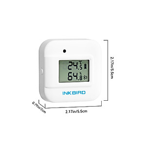 Inkbird Smart Thermometer Temperature and Humidity Monitor Hygrometer Indoor, Free APP for iOS and Android, IBS-TH2 Plus Version Supports External Temperature Probe and Digital Display.