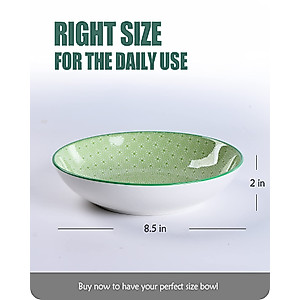 Salad Pho Soup Bowls Set for Eating 55oz Large Stackable Ramen Pasta Ceramic Serving Bowls & Porcelain Salad Pasta Bowls Set of 6