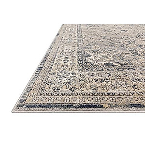 Loloi II Teagan Collection TEA-04 Sky/Natural 11'-6" x 15', 25" Thick, Area Rug, Soft, Durable, Neutral, Woven, Low Pile, Non-Shedding, Easy Clean, Living Room Rug
