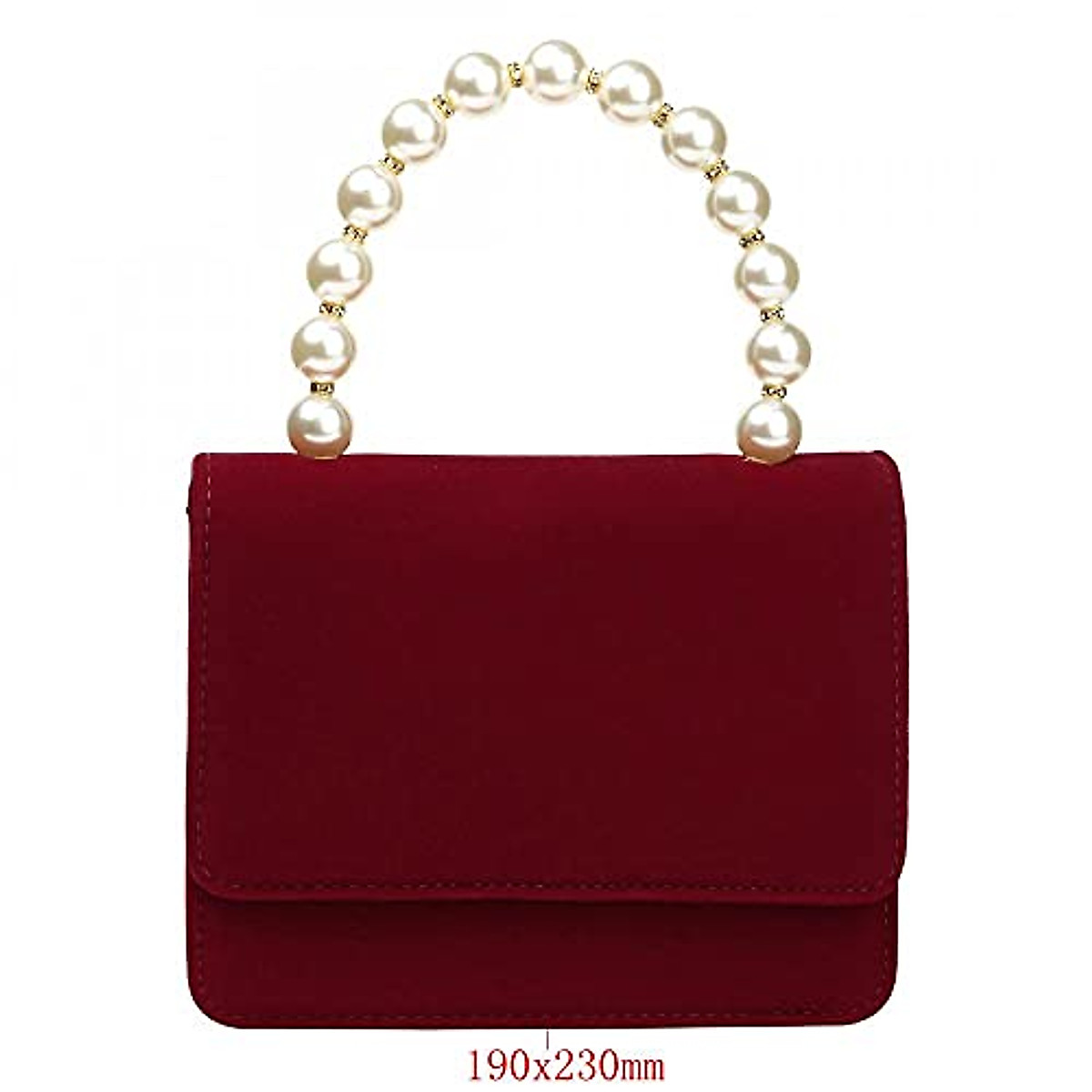 Evening Purses and Clutches Velvet Crossbody Handbag Shoulder Bag Evening Handbags with Pearl Top Handle (Black)